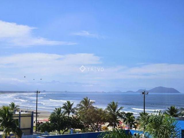 Apartamento 2 dormitórios com bela vista ao mar, na praia do centro de Bertioga