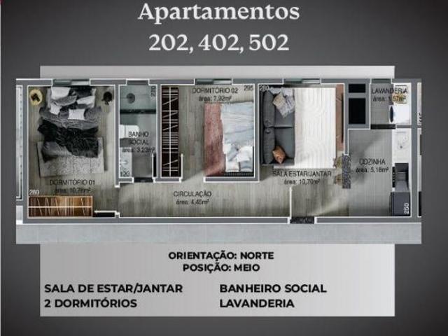 Apartamento 2 dormitórios com box garagem