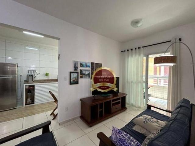 Apartamento 2 dormitórios com sacada gourmet na Guilhermina, Praia Grande/SP