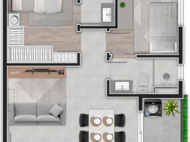 APARTAMENTO 2 DORMITÓRIOS COM SUÍTE E CHURRASQUEIRA EM CONSTRUÇÃO NO BOM RETIRO