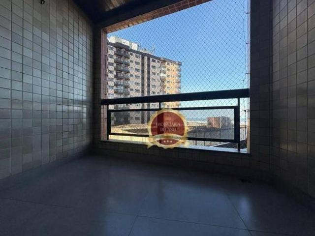 Apartamento 2 Dormitórios com Suíte na Vila Caiçara – 81m², Piscina, Sacada Vista Mar e 1 Vaga