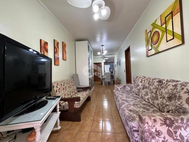 Apartamento 2 dormitórios + dependência de empregada, sacada de frente com churr