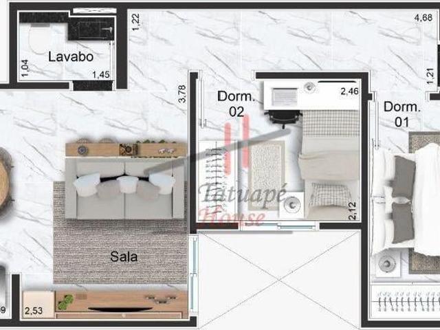 Apartamento 2 dormitórios Jardim Textil