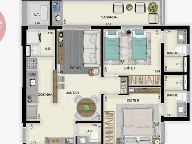 Apartamento 2 dormitórios Suítes Ribeirania