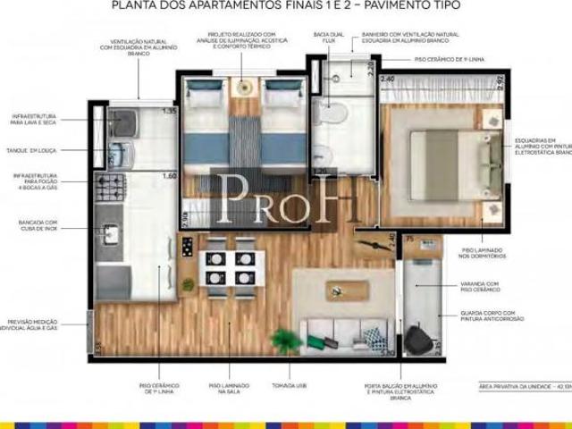 Apartamento 2 dormitórios sendo 1 suíte e Lazer completo – R$ 340.000,00