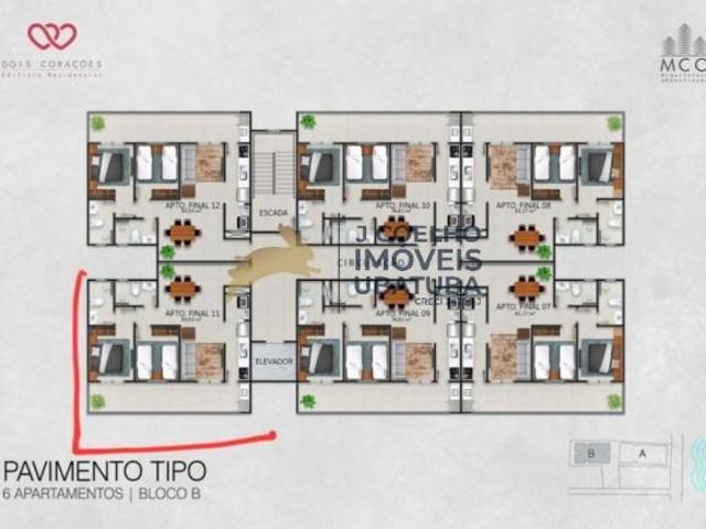 Apartamento, 2 dormitorios 1 e suite, 1 Vaga