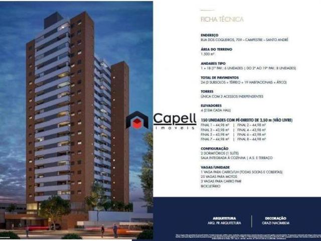 Apartamento 2 dormitórios 1 suite Bairro Campestre Sto.André