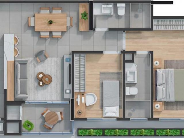 Apartamento 2 dormitórios 1 suíte Ecoville