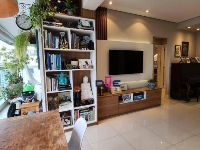 Apartamento 2 dormitórios 1 suíte, mobiliado, vista livre, no Boqueirão, Santos