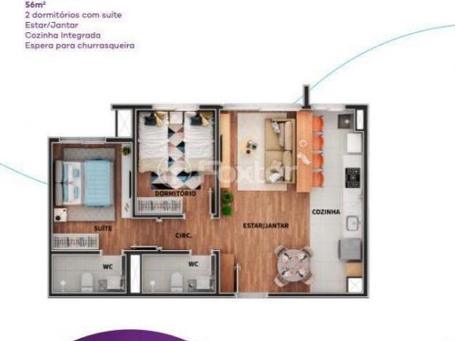 Apartamento, 2 dormitórios, 56.29 m², em Jardim Itu
