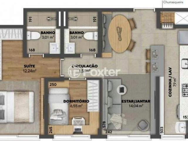 Apartamento, 2 dormitórios, 56.46 m², em Marechal Rondon