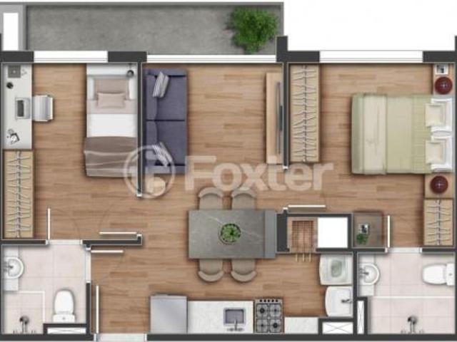 Apartamento, 2 dormitórios, 51.58 m², em Santa Cecília