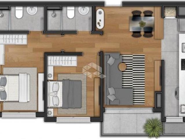 Apartamento 2 dormitórios, 72,44m², 1 vaga, a 400 metros da Catedral de Canela