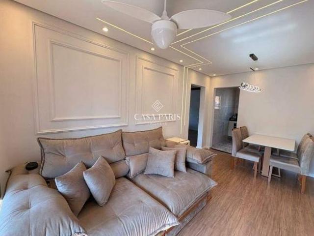 Apartamento 2 dorms 1 suíte frente, mobiliado, 62m² no Bairro Tupi Praia Grande/SP