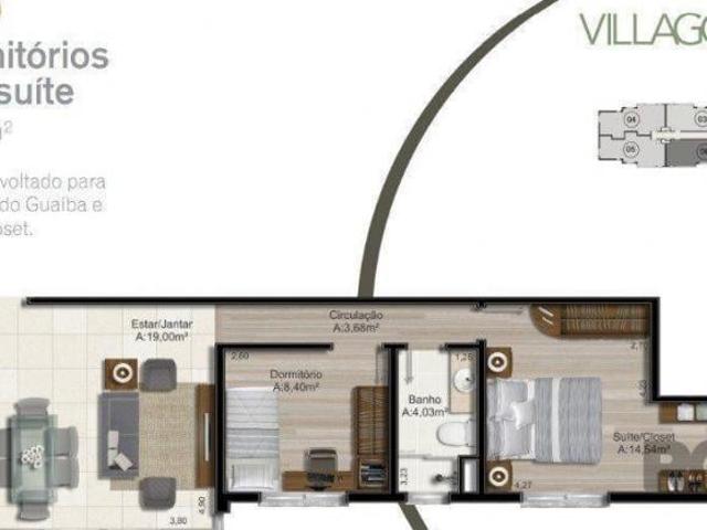 APARTAMENTO 2 dorms. 1 vaga 69,83 m² MENINO DEUS