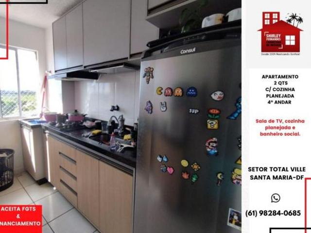 Apartamento 2 Qts c/ cozinha planejada Qd. 206 Total Ville Santa Maria DF