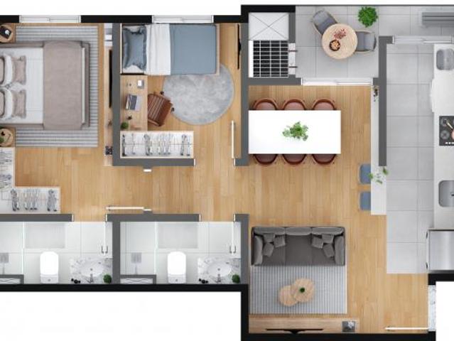 Apartamento 2 quartos 1 suíte 1 vaga Condomínio Clube Neoville