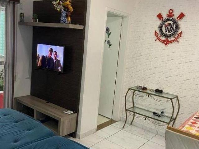 Apartamento 2 Quartos 1 Suíte Mobiliado com Sacada e Lazer Completo na Guilhermina – Praia Grande/