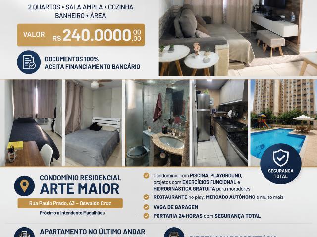 Apartamento 2 Quartos com Piscina e Segurança 24h