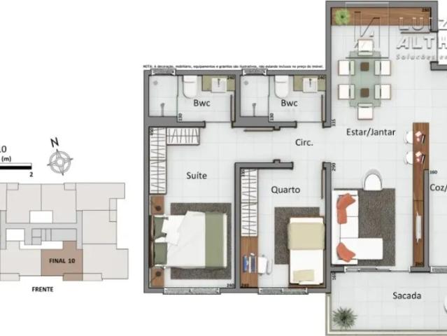 Apartamento 2 quartos com suíte Pedra Branca