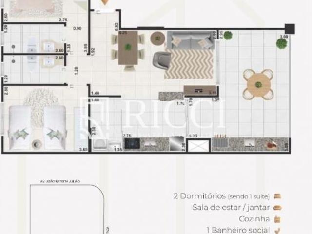 Apartamento 2 quartos com suíte na Enseada, Guarujá SP