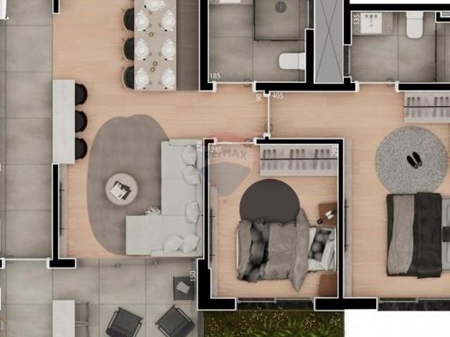 Apartamento 2 Quartos com Suíte no Cabral, em Curitiba