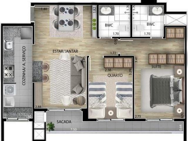 Apartamento 2 quartos Capão Raso R$ 539.000,00