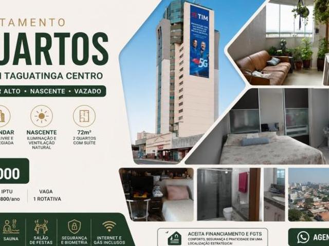 Apartamento 2 Quartos à Venda em Taguatinga Centro | Suíte, Andar Alto, Metrô e Lazer Completo