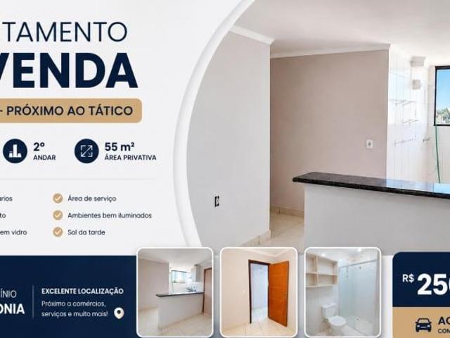 Apartamento 2 Quartos à Venda na Rua 12, Próximo ao Tático | 55m² | Condomínio Harmonia | 2º Andar