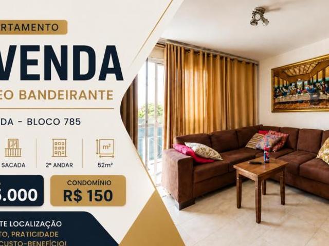 Apartamento 2 Quartos à Venda no Núcleo Bandeirante | 52m², Sacada, Armários, Condomínio Baixo