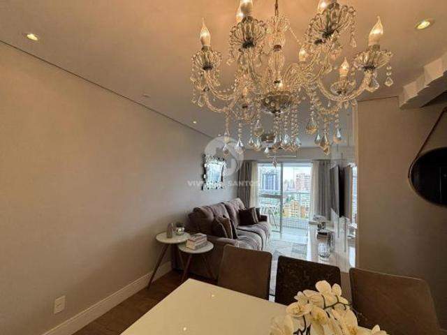 Apartamento 2 quartos andar alto vista livre e lazer completo no Embaré Santos/SP