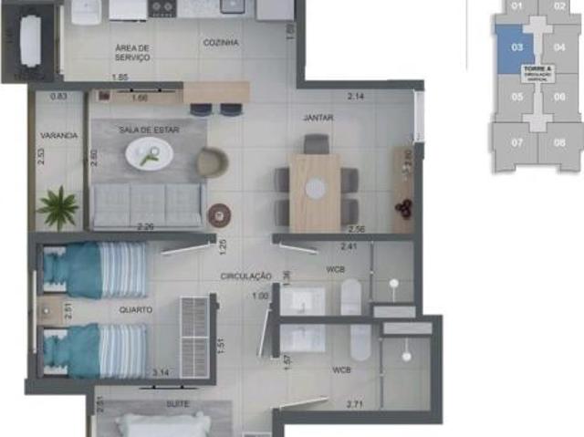 Apartamento 2 quartos na melhor localizacao de Aguas Claras