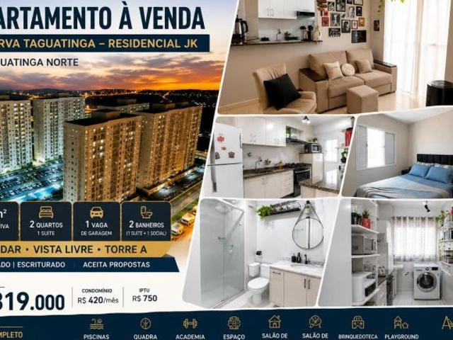 Apartamento 2 Quartos Suíte Vista Livre Lazer Completo 1 Vaga Reserva Taguatinga Norte DF