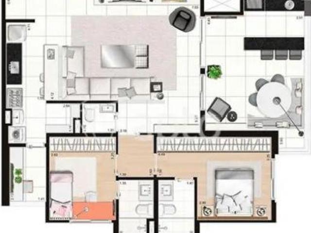Apartamento 2 suites, 2 vagas, varanda gourmet 111m2 no Jardins das Perdizes