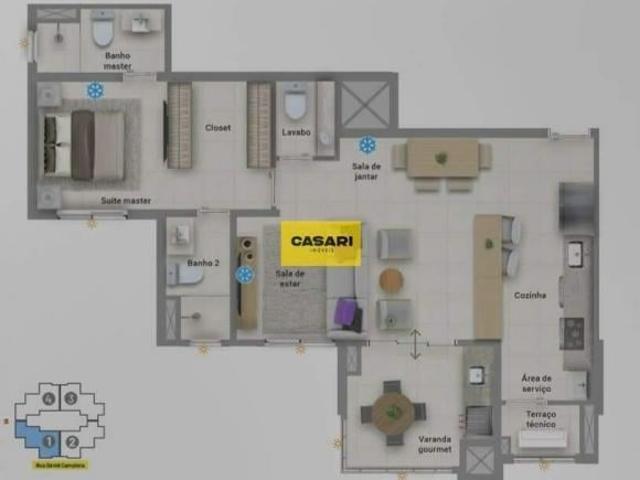 Apartamento 2 suítes, 2 vagas, 72m² Frente, Santo André Campestre – Financiamento Facilitado