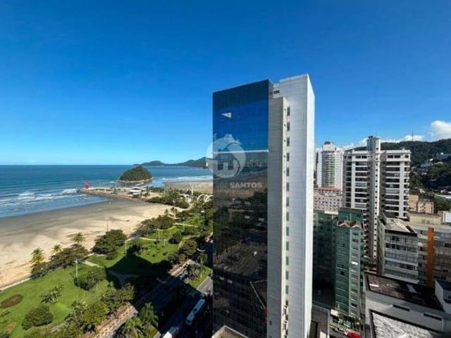 Apartamento 2 Suítes, Vista Livre Permanente para o Mar Santos SP