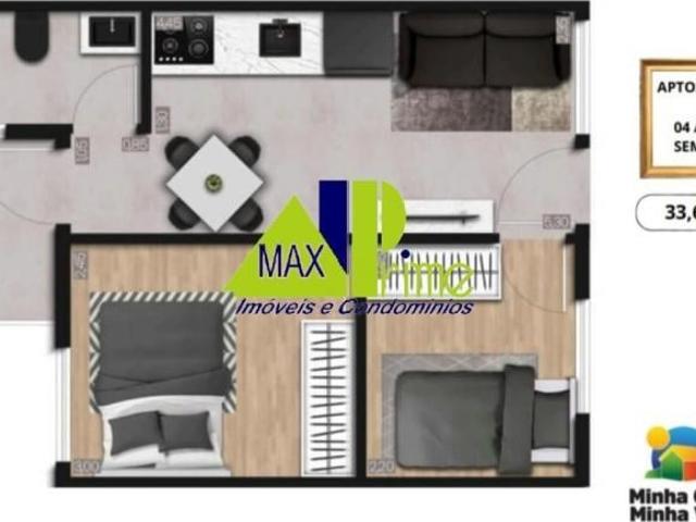 APARTAMENTO 34M²/02 D0RMITÓRIOS/SACADA/