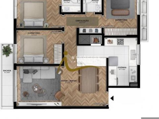 Apartamento 3 Dormitórios Alto Padrão no Parque Una I Pelotas/RS
