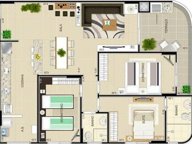 APARTAMENTO 3 DORMITÓRIOS 1 SUÍTE 2 VAGAS NA GUILHERMINA