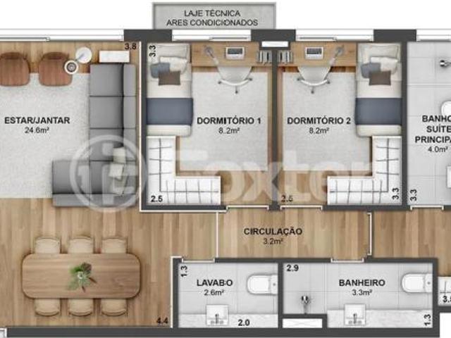 Apartamento, 3 dormitórios, 98.04 m², em Menino Deus