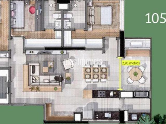 Apartamento 3 Quartos 3 Suites 2 Vagas no Brooklin