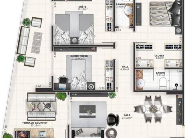 Apartamento 3 Quartos, 2 Suites, 2 Vagas