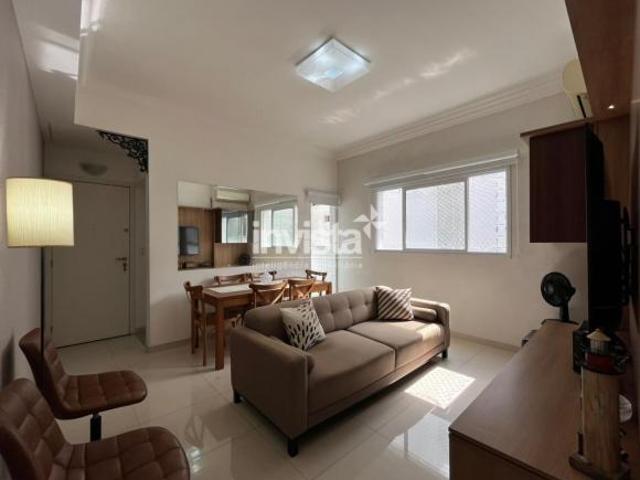 Apartamento 3 quartos com vista mar no José Menino, Santos – 2 vagas, mobiliado