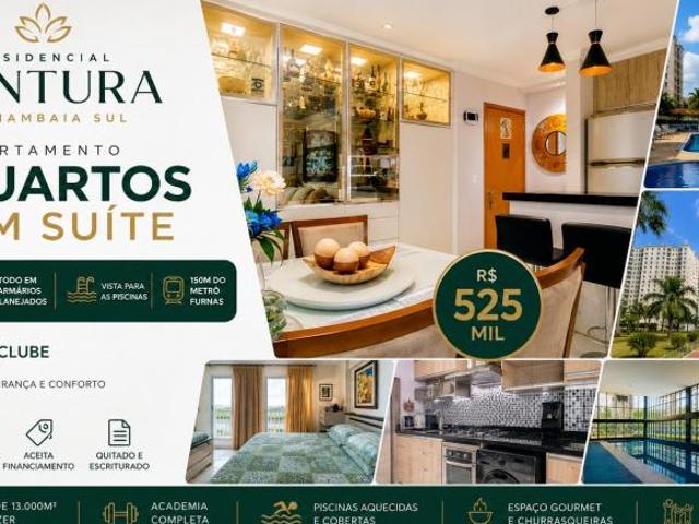 Apartamento 3 Quartos no Residencial Ventura Samambaia Sul | Suíte | Lazer Resort | Metrô