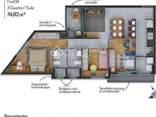 Apartamento 3 quartos no Tarumã, Curitiba