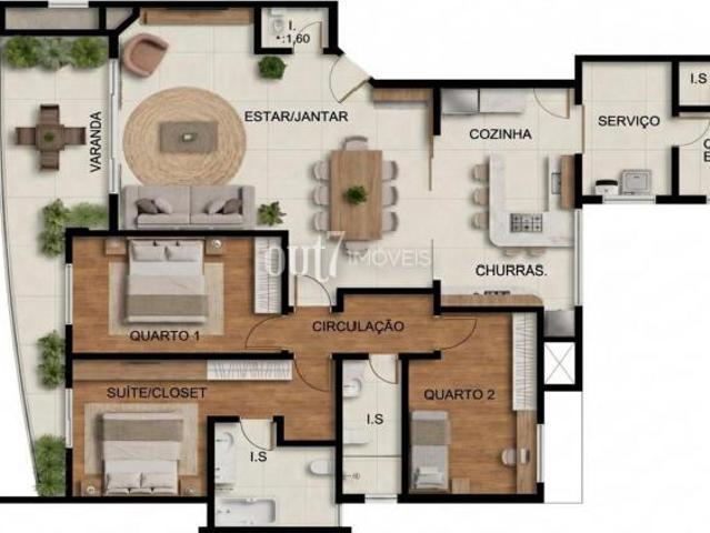 Apartamento 3 quartos no Vívere no Ecoville