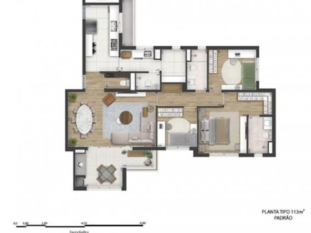 Apartamento 3 quartos Sacada e Churrasqueira a Carvão, Ecoville, Mossunguê