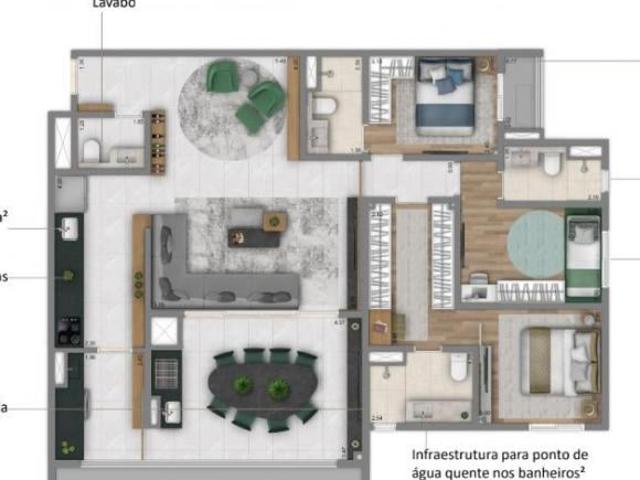 Apartamento 3 quartos, varanda Gourmet, 2 vagas na Mooca Entrega 08/2025