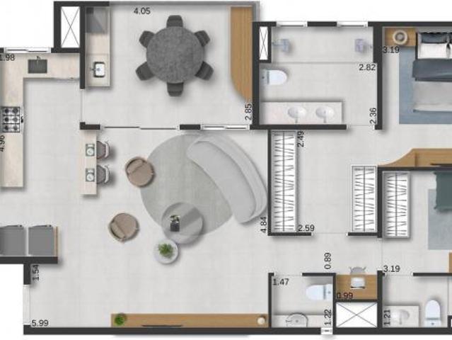 Apartamento 3 suítes 2 vagas Vl. Assunção
