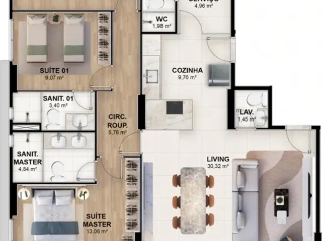 Apartamento 3 suítes tem 115 até 132m2 metros quadrados VISTA MAR em Patamares Salvador Bahia